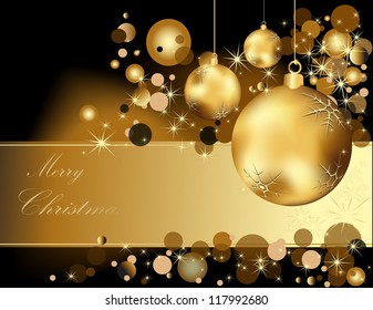 Gold Merry Christmas Background Stock Vector (Royalty Free) 117992680