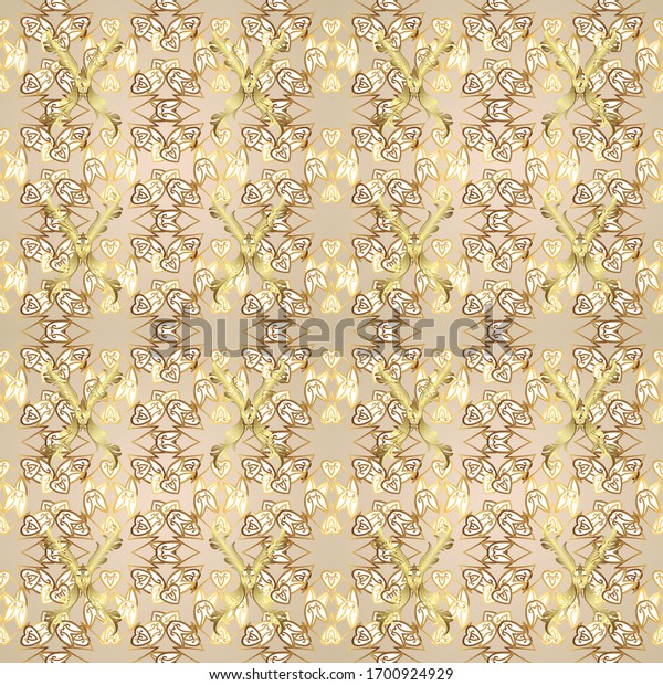 Gold Metal Floral Pattern Vector Golden Stock Vector (Royalty Free ...