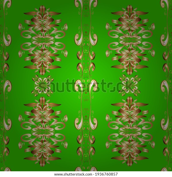 Gold Metal Floral Pattern Vector Golden Stock Vector (Royalty Free ...