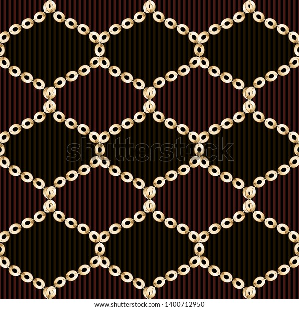 Gold Metal Shine Chains Grid Seamless Stock Vector (Royalty Free ...