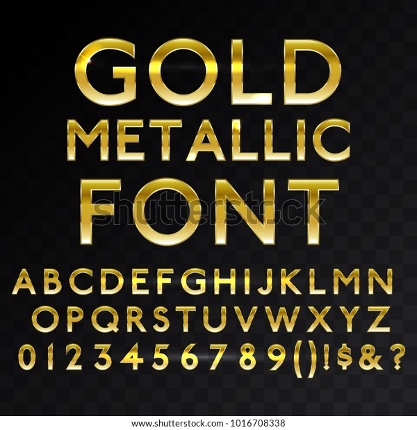 Gold Metallic Glossy Vector Font Gold Stock Vector (Royalty Free ...