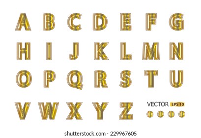 Complete Set Latin Gold Letters Lace Stock Vector (Royalty Free) 707894797