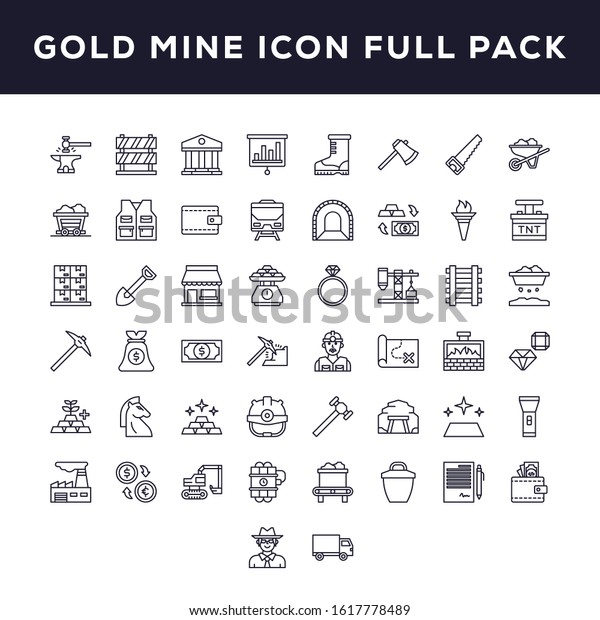Gold Mine Icon Full Set On Stock Vector (Royalty Free) 1617778489 ...