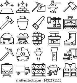 Gold Mining Icons Pack Isolated Gold Stock Vector (Royalty Free) 1432191122