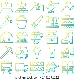 Vektor Stok Gold Mining Icons Pack Isolated Gold (Tanpa Royalti ...