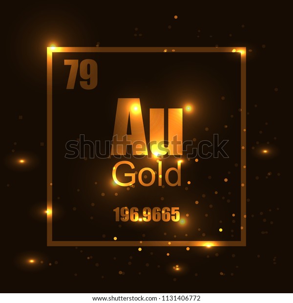 Gold molecula vector illustration Aurum chemistry elenent symbol, gold ...