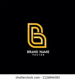 Gold Monogram B Symbol Logo Template Stock Vector (Royalty Free ...