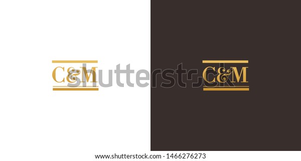 Gold Monogram Branding Logo On White Stock Vector (Royalty Free ...
