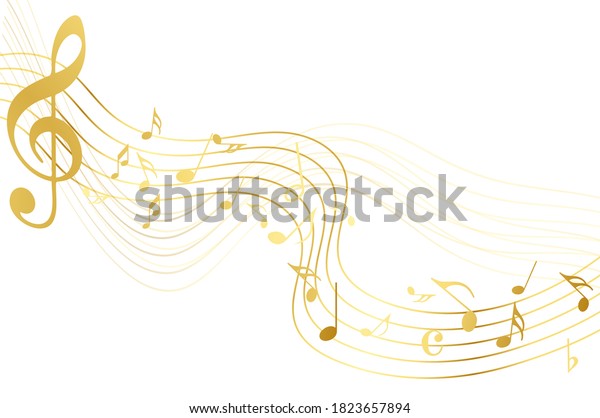 Gold Music Notes On White Background Stock Vector (Royalty Free ...