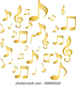 Gold Musical Notes Treble Clef Vector Stock Vector (Royalty Free ...
