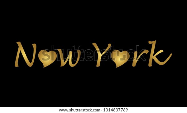 Gold New York Writing Stock Vector (Royalty Free) 1014837769 | Shutterstock
