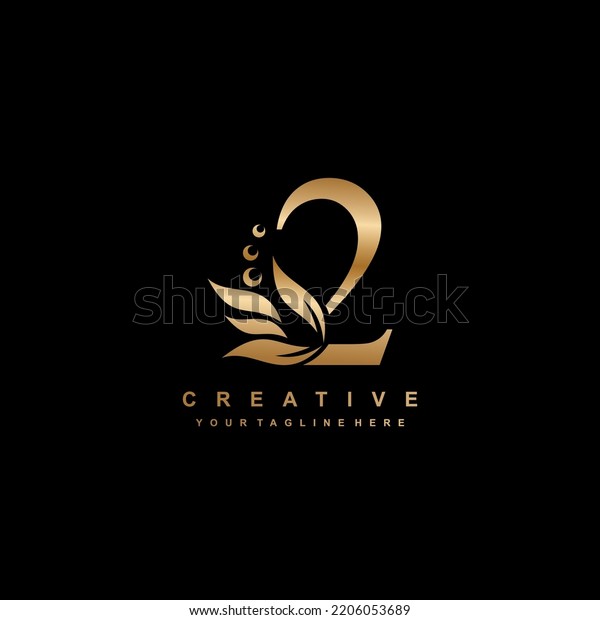 Gold Number 2 Logo Design Flourish Stock Vector (Royalty Free ...