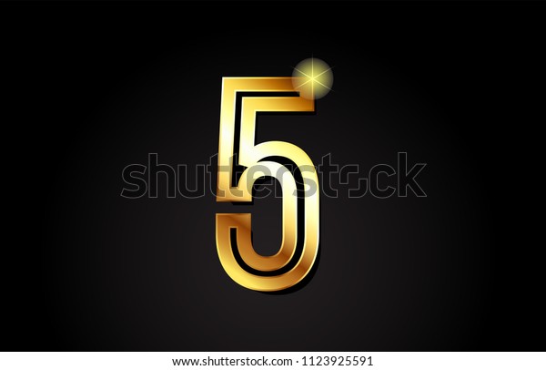 Gold Number 5 Logo Design Suitable Stock Vector (Royalty Free ...