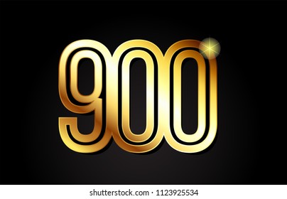 Gold Number 900 Logo Design Suitable Stock Vector (Royalty Free ...