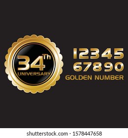 Gold Number Logo Icon Vector Stock Vector (Royalty Free) 1578447658 ...