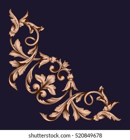 Gold Ornament Corner Vector Stock Vector (Royalty Free) 520849678