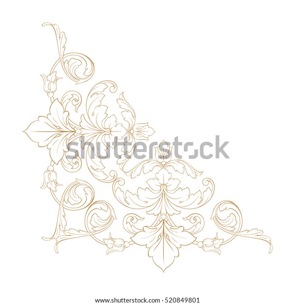 Gold Ornament Corner Vector Stock Vector (Royalty Free) 520849801 ...