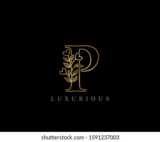 Gold P Letter Logo Icon Initial Stock Vector (Royalty Free) 1591237003 ...