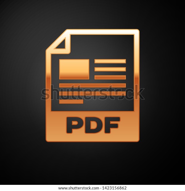 Gold Pdf File Document Icon Download Stock Vector (Royalty Free ...