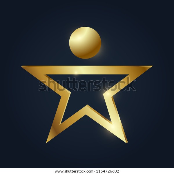 Gold People Star Logo Vector Company Stock Vector (Royalty Free ...