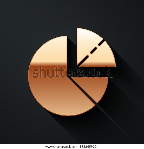 Gold Pie Chart Infographic Icon Isolated Stock Vector (Royalty Free ...