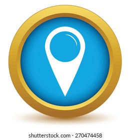 Gold Pointer Icon On White Background Stock Vector (Royalty Free ...