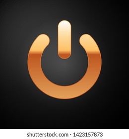 Gold Power Button Icon Isolated On Stock Vector (Royalty Free ...