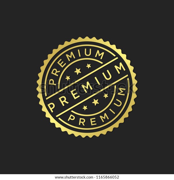 Gold Premium Stamp Icon Vector Stock Vector (Royalty Free) 1165866052 ...