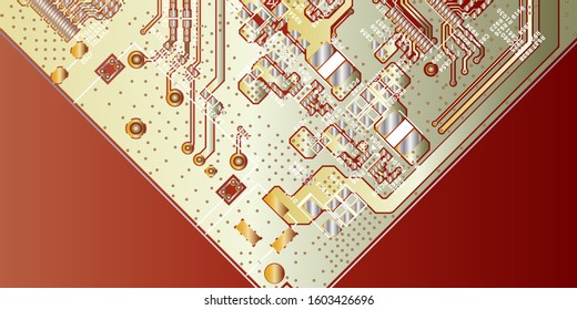 Gold Printed Circuit Board Pcb No Stock Vector (Royalty Free ...