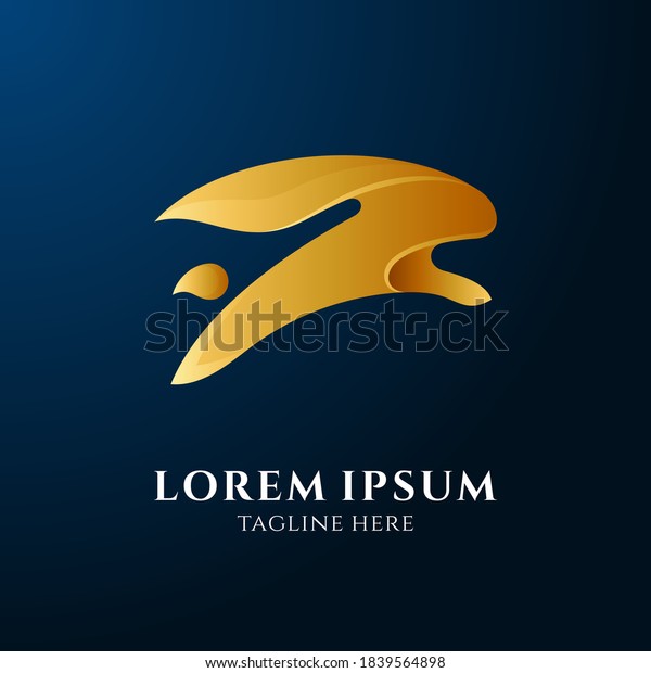 Gold Rabbit Logo 3d Concept Simple Stock Vector (Royalty Free) 1839564898
