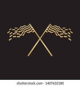 Gold Race Flags Logo Template Vector Stock Vector (Royalty Free ...