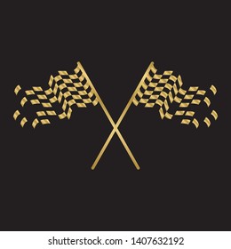 Gold Race Flags Logo Template Vector Stock Vector (Royalty Free ...