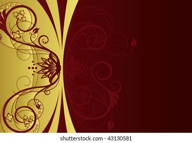 Gold Red Floral Border Design Stock Vector (Royalty Free) 43130581 ...
