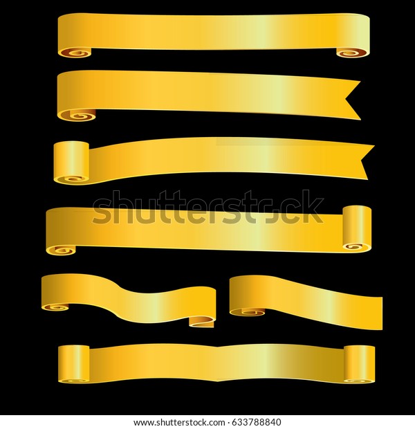 Gold Ribbon Banner Vector Image Stock Vector (Royalty Free) 633788840 ...