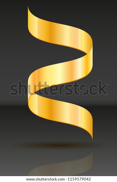 Gold Ribbon Realistic Vector Illustration Isolated Stock Vector ...