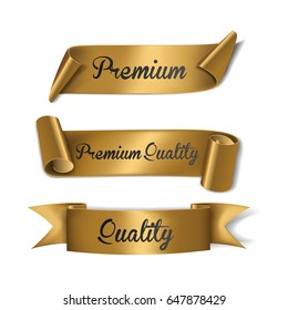 Gold Ribbons Set Premium Quality Stock Vector (Royalty Free) 647878429 ...