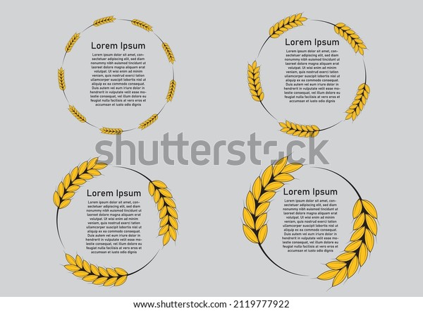 Gold Rice Frame Decoration Vector Stock Vector (Royalty Free ...