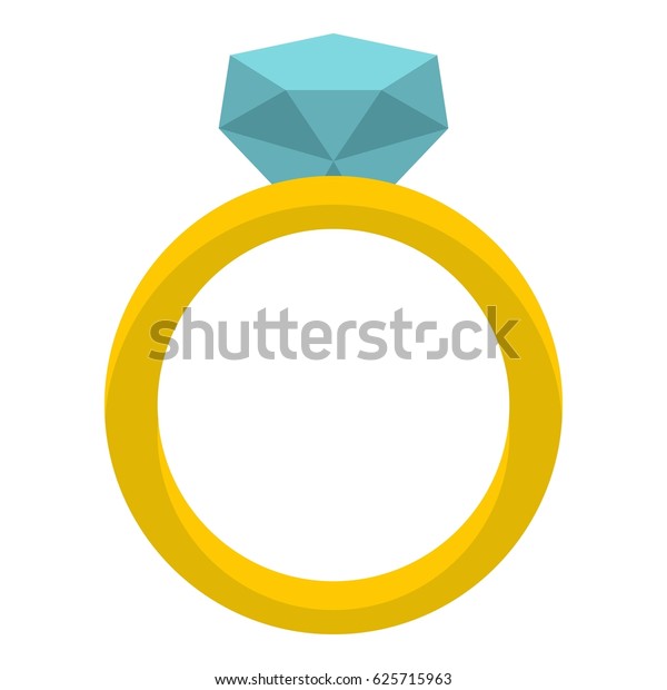 Gold Ring Diamond Icon Flat Isolated Stock Vector (Royalty Free) 625715963
