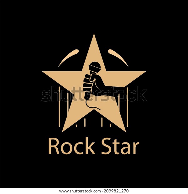 Gold Rock Star Logo Design Stock Vector (Royalty Free) 2099821270 ...