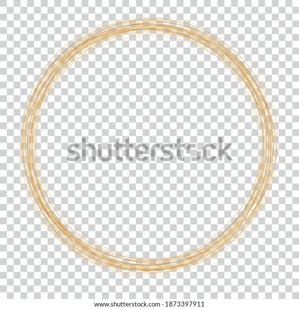 Gold Round Frame Banner On Transparent Stock Vector (Royalty Free ...