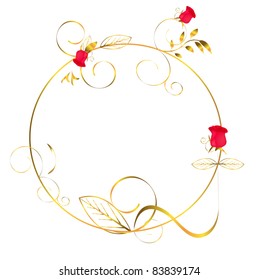 Gold Round Frame Roses Stock Vector (Royalty Free) 83839174 | Shutterstock