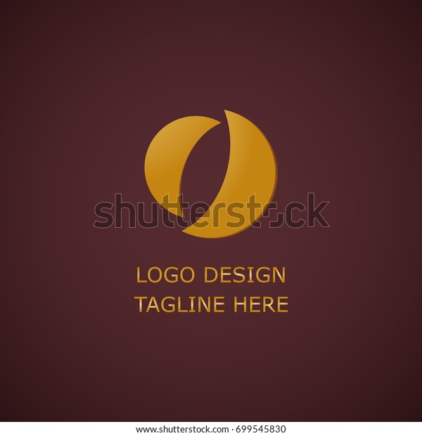 Gold Round Logo On Dark Red Stock Vector (Royalty Free) 699545830 ...