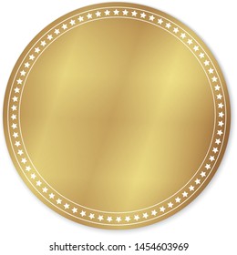 Gold Round Sticker Space Text Stock Vector (Royalty Free) 1454603969 ...