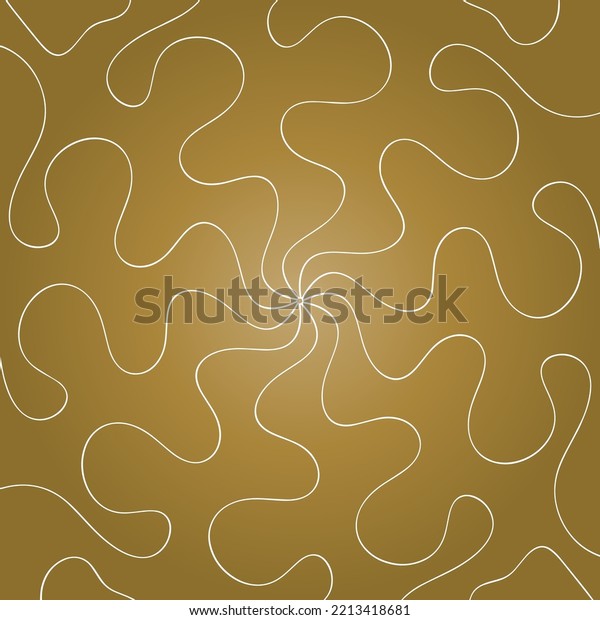 Gold Rounded Wave Line Psychedelic Effect Stock Vector (Royalty Free ...