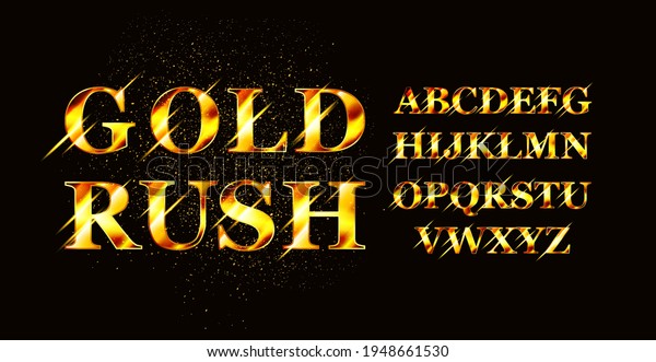Gold Rush Font Vector Illustration Stock Vector (Royalty Free ...