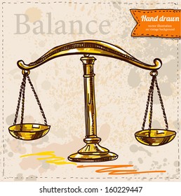 Gold Scales Vector Hand Drawn Isolated Stock Vector (Royalty Free ...