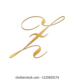 Gold Script Letter H Stock Vector (Royalty Free) 1134320294