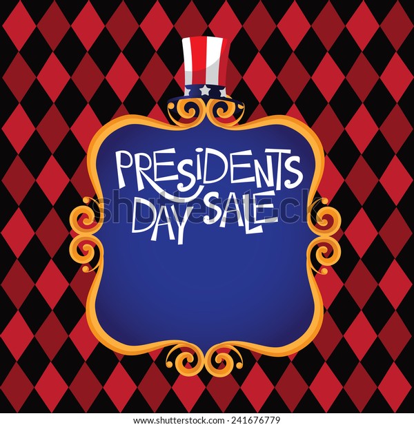 Gold Scroll Frame Presidents Day Background Stock Vector (Royalty Free ...