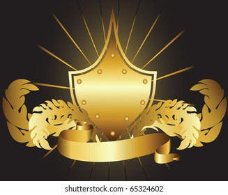 Gold Shield Stock Vector (Royalty Free) 65324602 | Shutterstock
