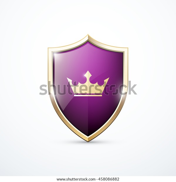 Gold Shield Crown Stock Vector (Royalty Free) 458086882 | Shutterstock